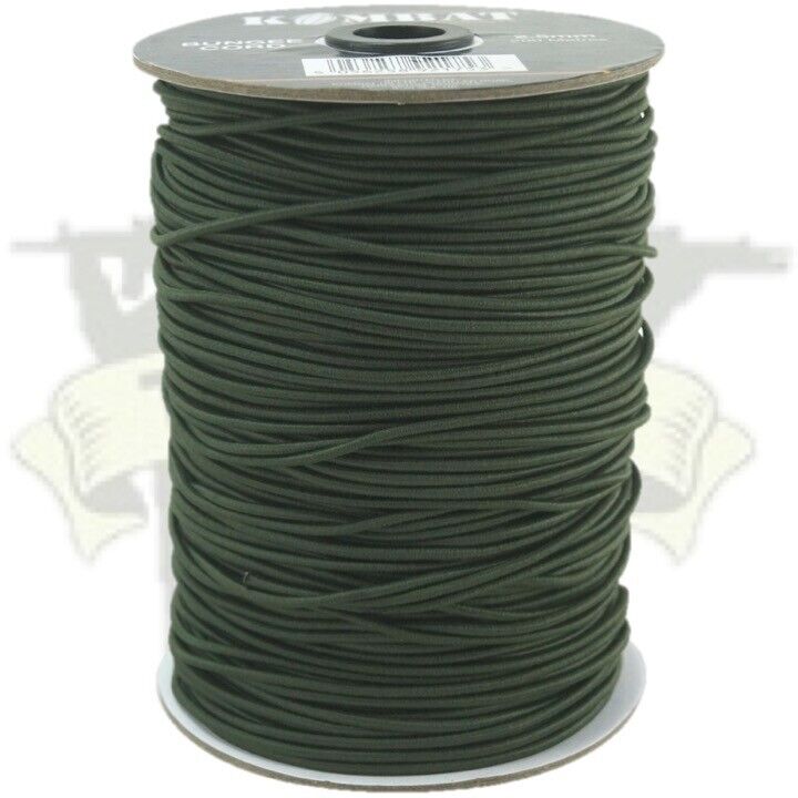 200m Green Military Bungee Cord 2.5mm Elastic Cord Army Bivi Basha Tent ...