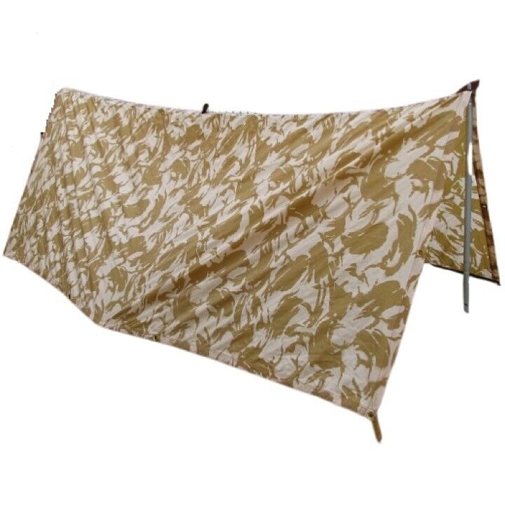 BRAND NEW British Army WATERPROOF BASHA SHEET DESERT CAMO Bivvi (B7 ...