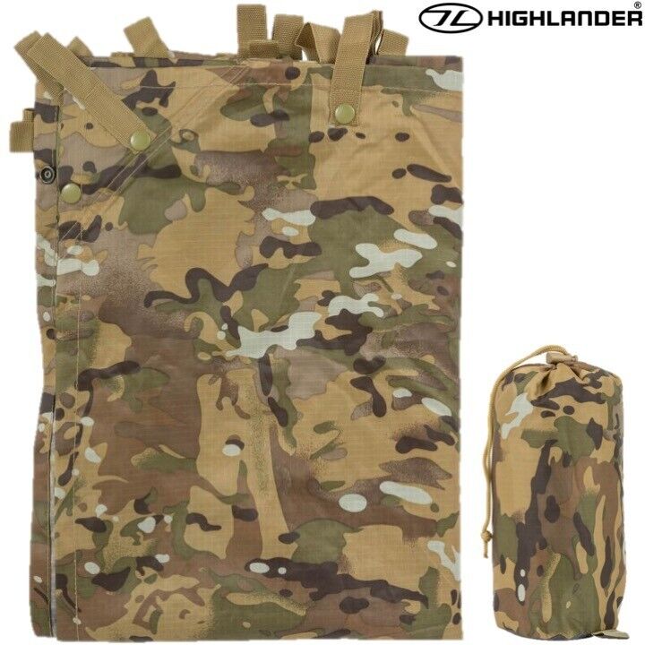 HIGHLANDER BASHA SHELTER CAMO WATERPROOF TARP SHEET ARMY HMTC ...