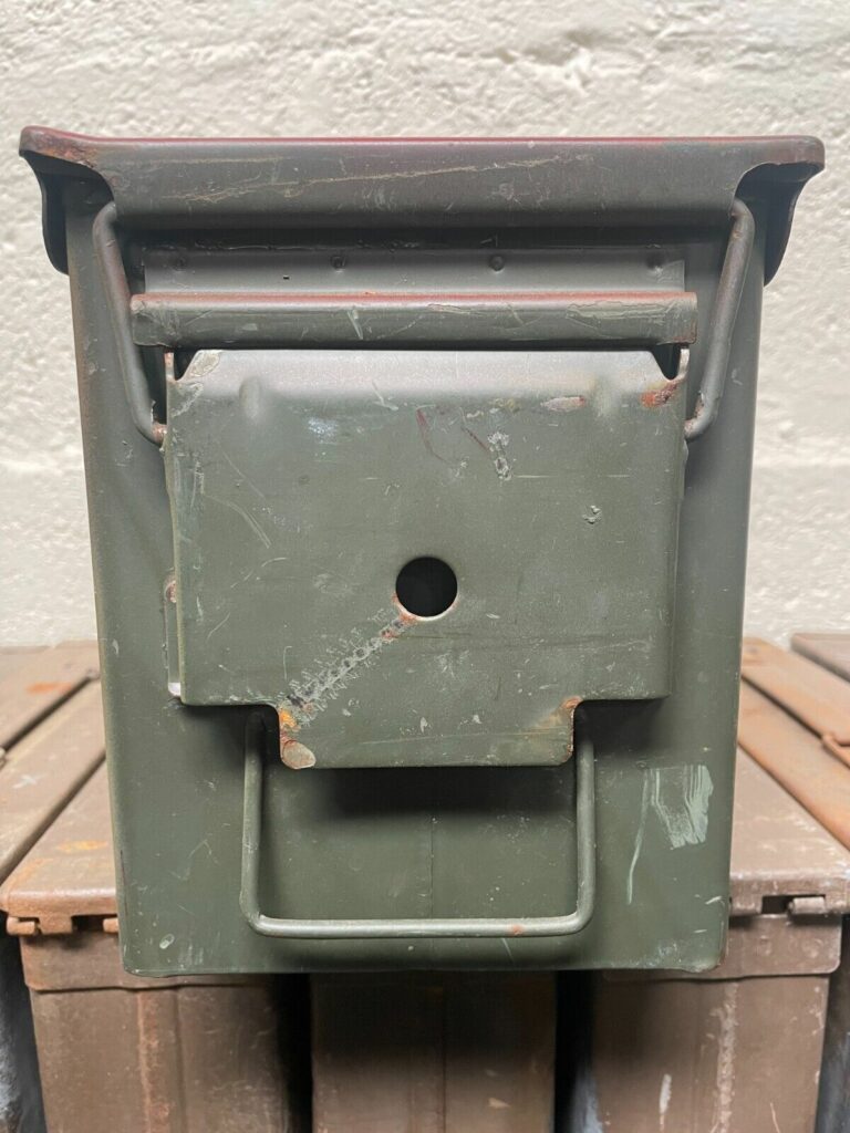 MILITARY ARMY 50 CAL AMMO BOX 5.56 METAL STORAGE CONTAINER TOOL BOX ...