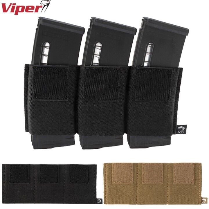 VIPER VX TRIPLE RIFLE MAG SLEEVE POUCH GUN MAGAZINE HOLDER AIRSOFT ARMY ...