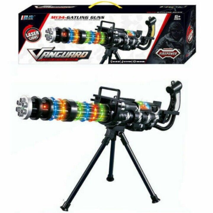 KIDS M134 GATLING SNIPER RIFLE TOY GUN LIGHTS SOUND BOYS ARMY SOLDIER ...