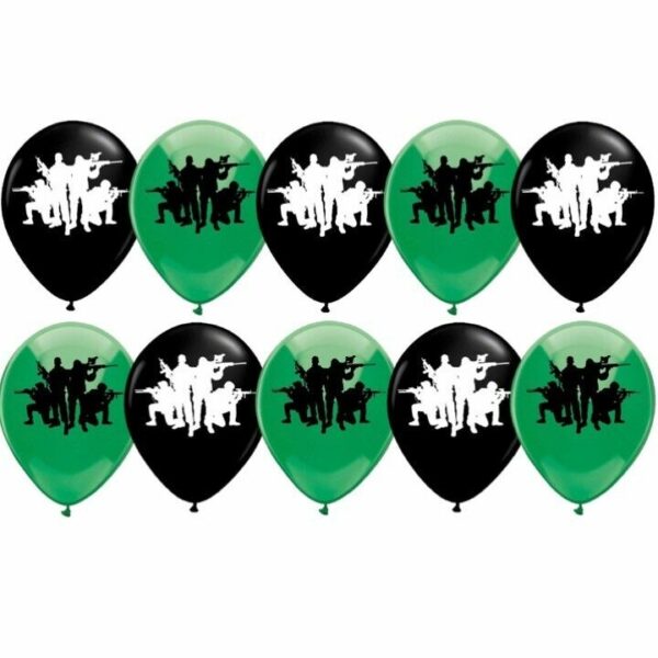 10pk Army Soldier Balloons Boys Birthday Military Party Decorations ...