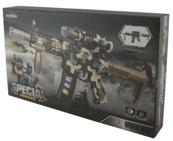 KIDS Camo M4 SNIPER RIFLE TOY GUN LIGHTS SOUND VIBRATION BOYS ARMY ...