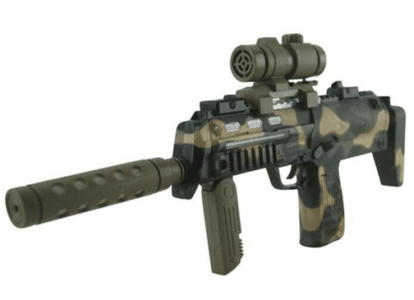 KIDS MP7 Camo SNIPER RIFLE TOY GUN LIGHTS SOUND VIBRATION BOYS ARMY ...