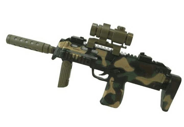 KIDS MP7 Camo SNIPER RIFLE TOY GUN LIGHTS SOUND VIBRATION BOYS ARMY ...