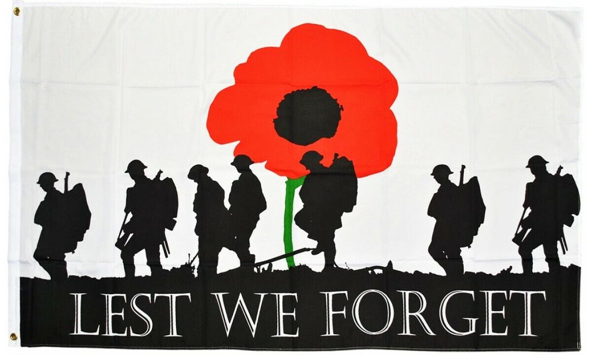 MILITARY BRITISH ARMY LEST WE FORGET FLAG 5x3ft 3x2ft REMEMBRANCE DAY ...