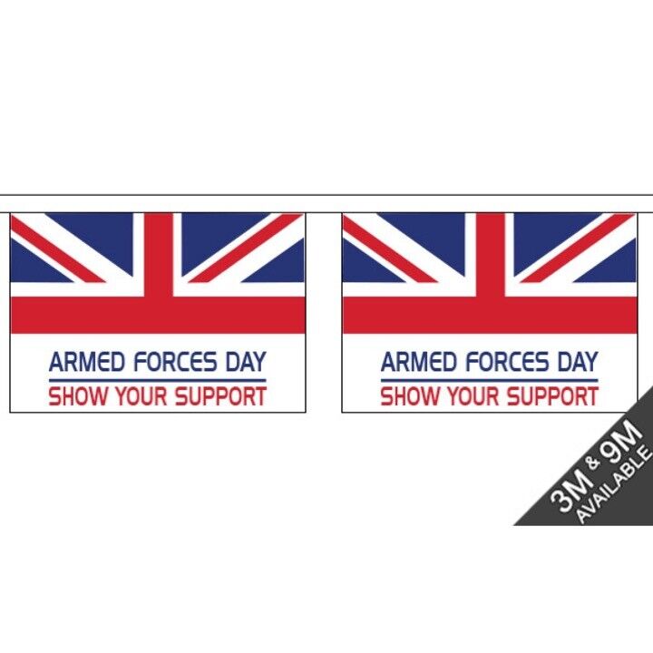 MILITARY BRITISH ARMY ARMED FORCES DAY BUNTING 3m 9m RAF REMEMBRANCE ...