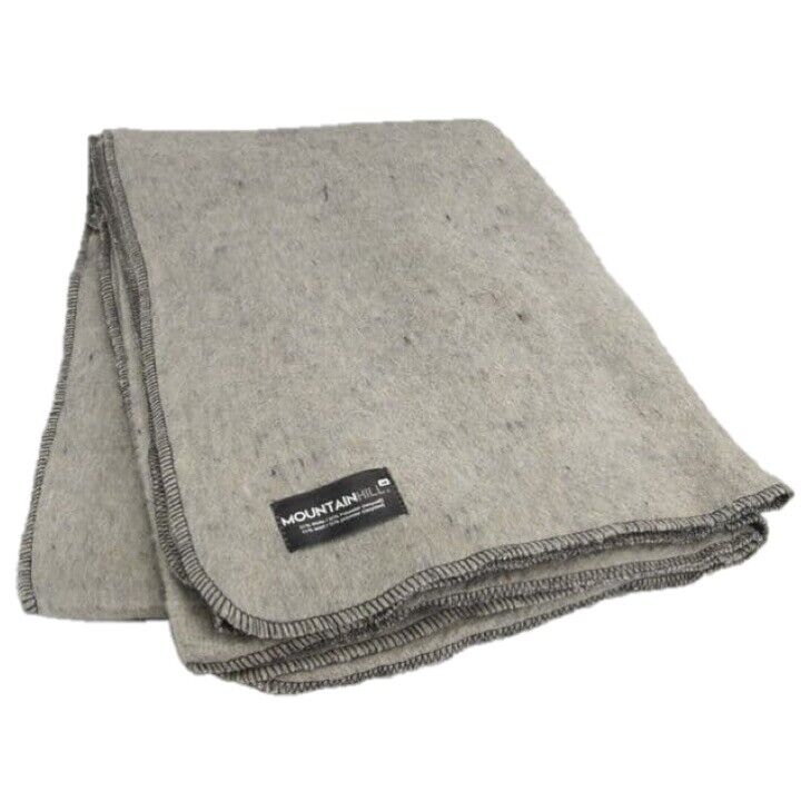 MILITARY STYLE LARGE WOOL BLANKET 225cm x 150cm BRITISH ARMY ...