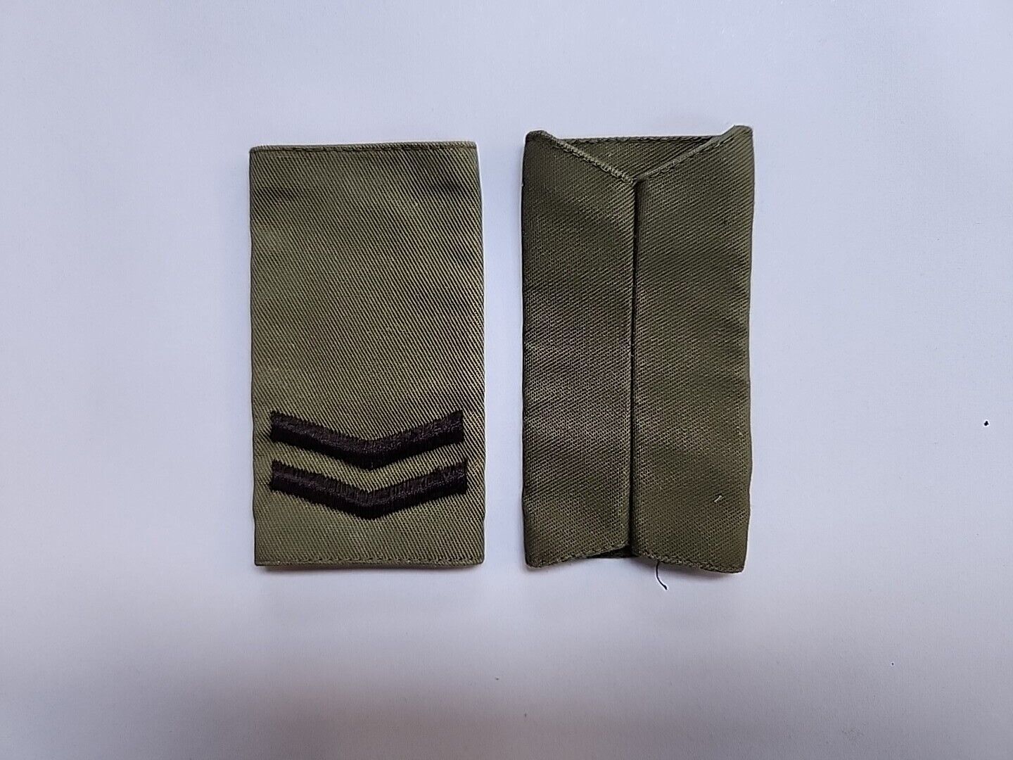 BRITISH ARMY ISSUED CORPORAL RANK SLIDE PAIR GREEN GRADE 1 CADET FREE P ...