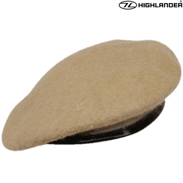BRITISH ARMY STYLE BERET | 100% WOOL | SOLDIER CADET | SAND BROWN SAS ...