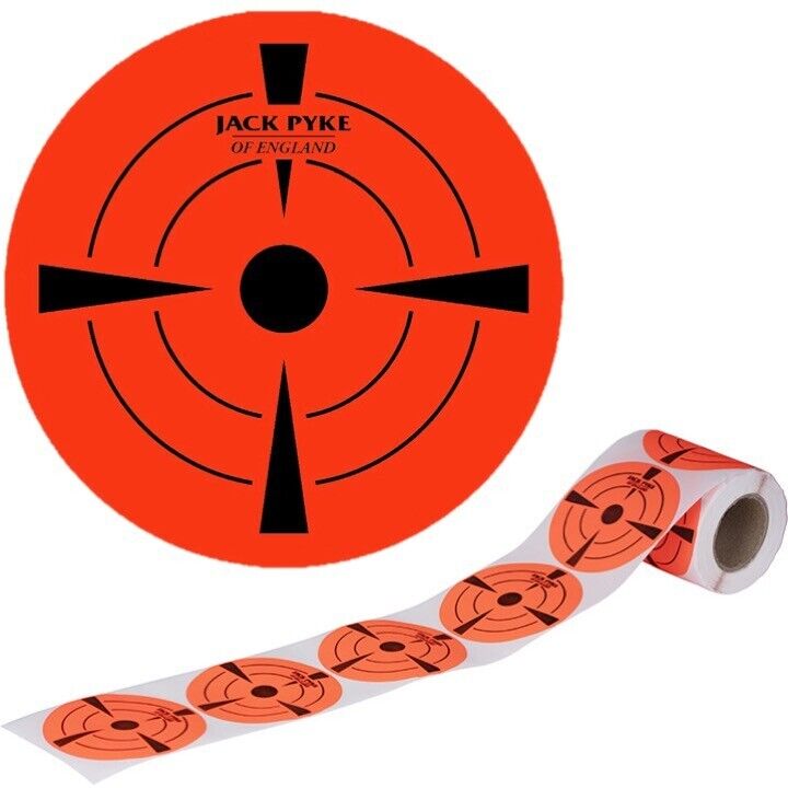 JACK PYKE 3" RED TARGETS STICKER ROLL x200 ADHESIVE SHOOTING RIFLE ...