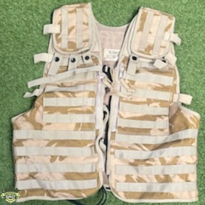 BRITISH ARMY TACTICAL LOAD CARRYING VEST WEBBING WAISTCOAT DESERT CAMO ...