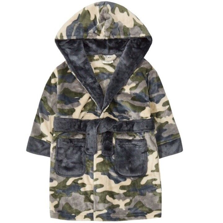 Boys Army Camo Dressing Gown Super Soft Fleece KIDS NIGHTWEAR ...
