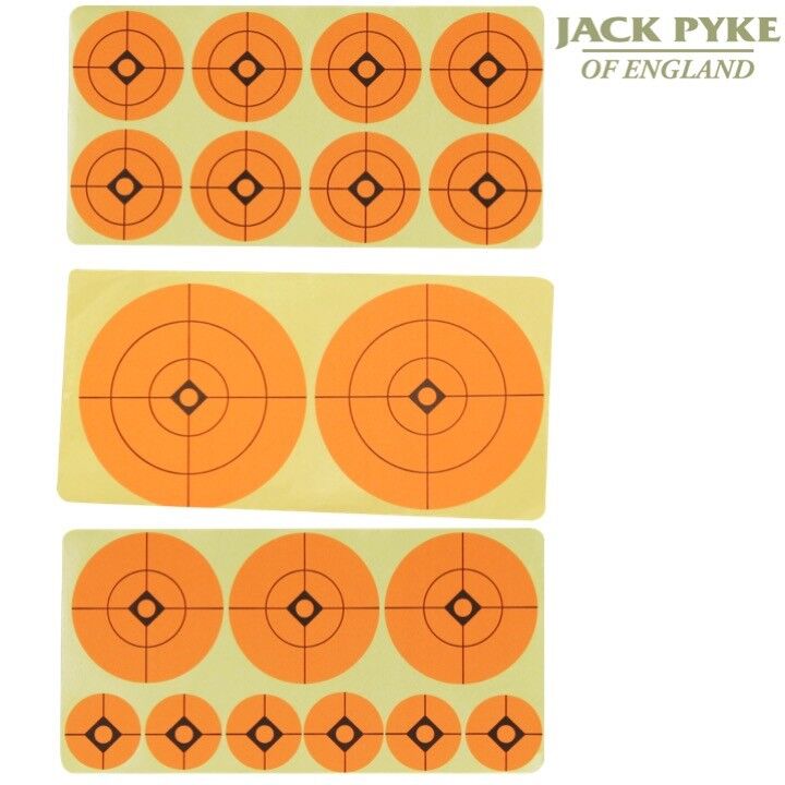 JACK PYKE 10 SHEETS TARGET STICKERS 1" 1.5'' 2" 3" DIAMETER SHOOTING ...