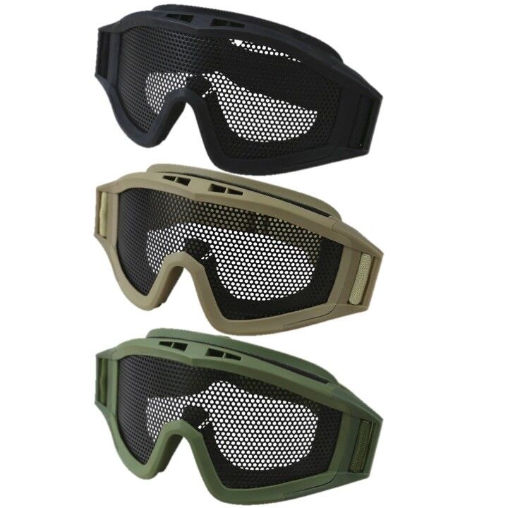OPERATORS MESH GOGGLES PROTECTIVE STEEL LENS GLASSES PAINTBALLING ...