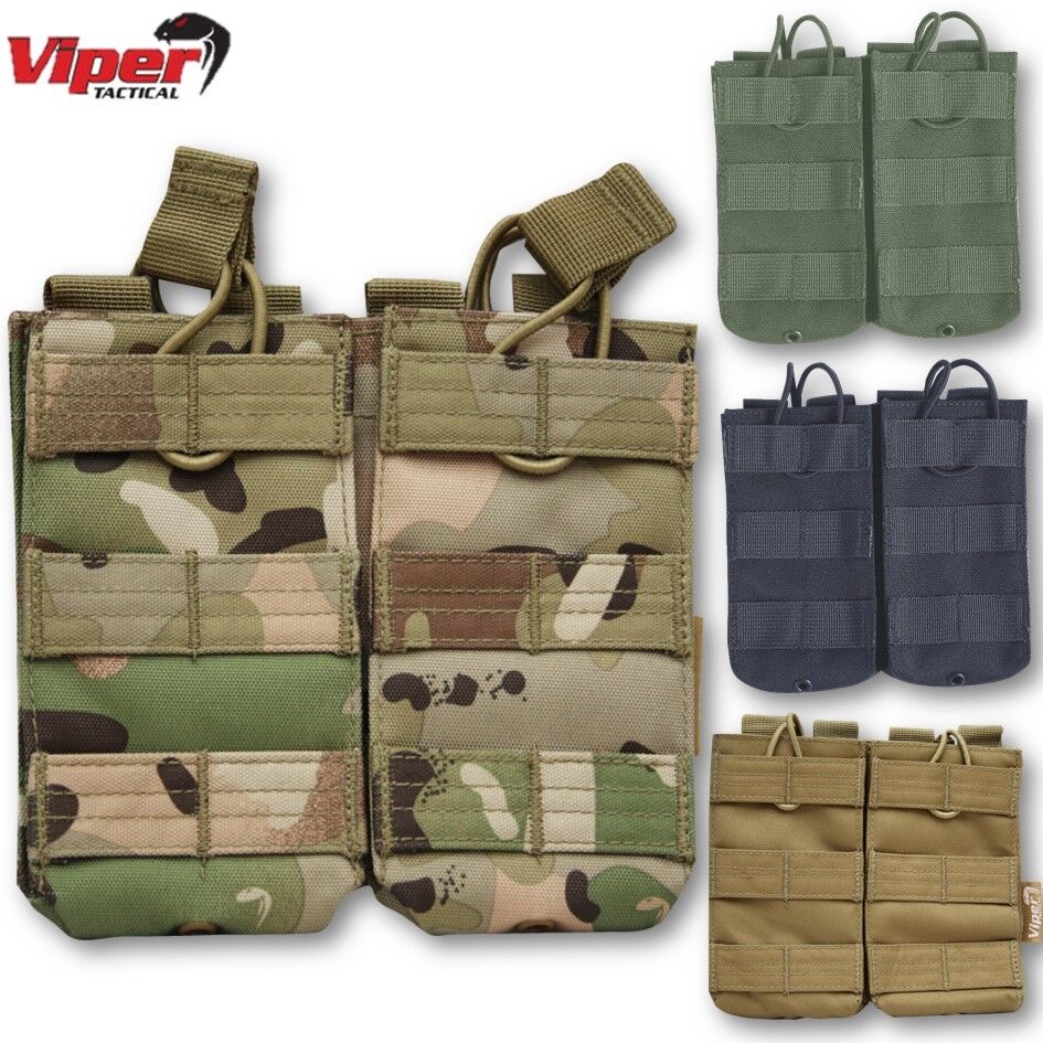 VIPER QUICK RELEASE DOUBLE MAG POUCH AMMO ARMY MOLLE WEBBING TACTICAL ...