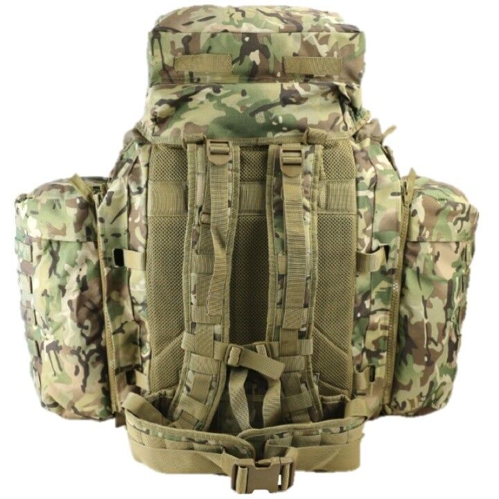 90 LITRE TACTICAL ARMY ASSAULT PACK RUCKSACK MTP BTP CAMO BERGEN & SIDE ...