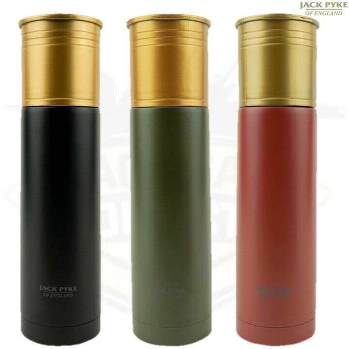 JACK PYKE CARTRIDGE AMMO FLASK 500ml 750ml STAINLESS STEEL THERMAL ...