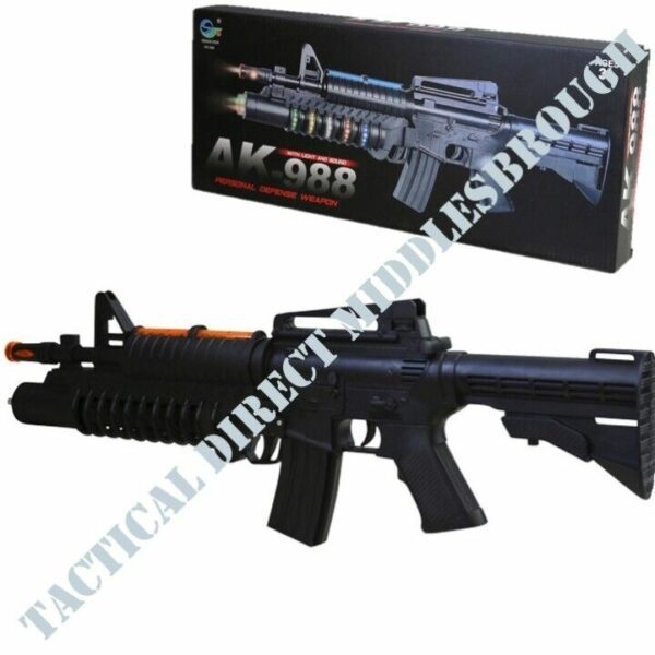 KIDS AK988 SNIPER RIFLE TOY GUN LIGHTS SOUND VIBRATION BOYS GIRLS ARMY ...