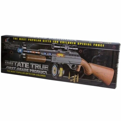 KIDS PUMP ACTION SHOTGUN TOY GUN with LIGHTS SOUND VIBRATION BOYS ARMY ...