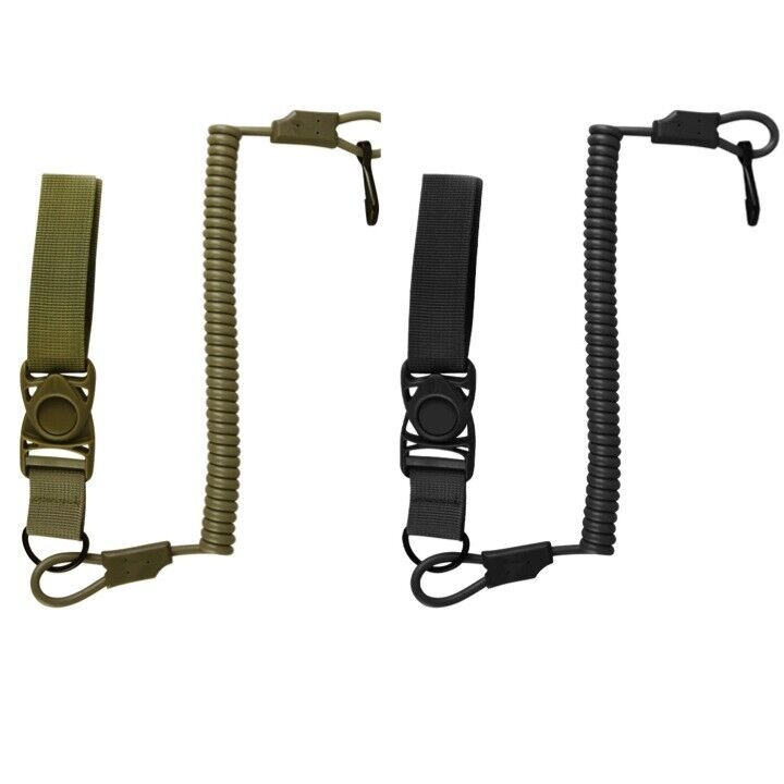 TACTICAL PISTOL LANYARD ARMY AIRSOFT PISTOL SAFETY STRAP KEYRING ...