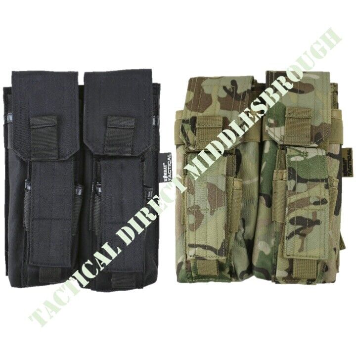 ARMY WEBBING DOUBLE MAG POUCH WITH PISTOL GUN MAGAZINE HOLDER MOLLE ...