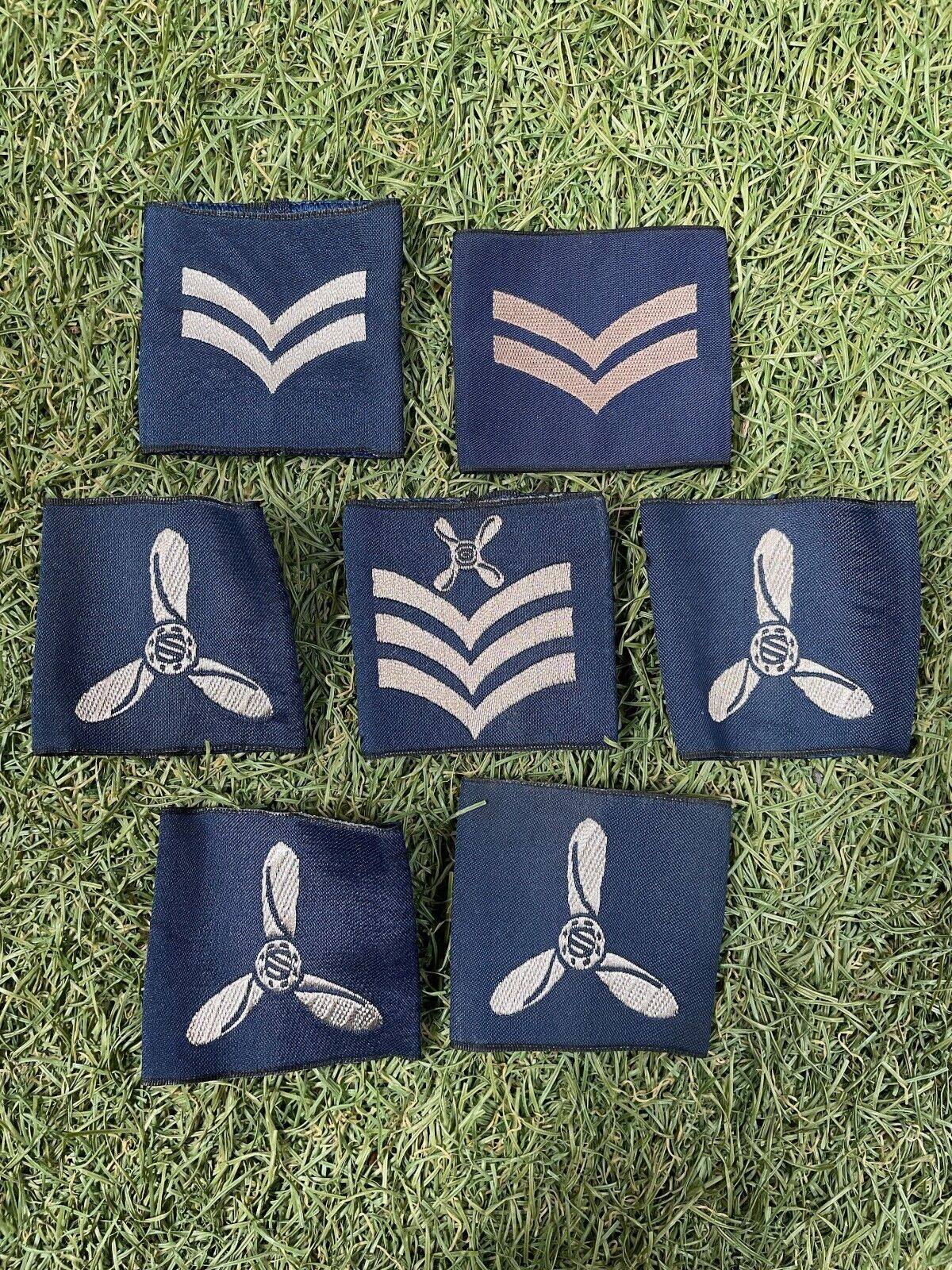 BRITISH RAF ISSUED RANK SLIDES Military Surplus COLLECTORS SET x7 (B7 ...