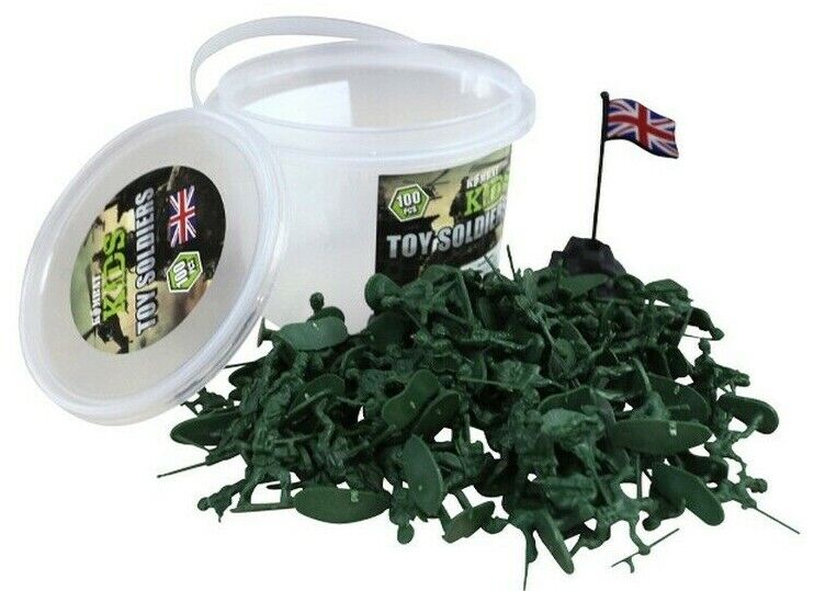 KIDS ARMY 100 piece TUB of SOLDIERS COMBAT FORCE TOYS BOYS SOLDIER ROLE ...