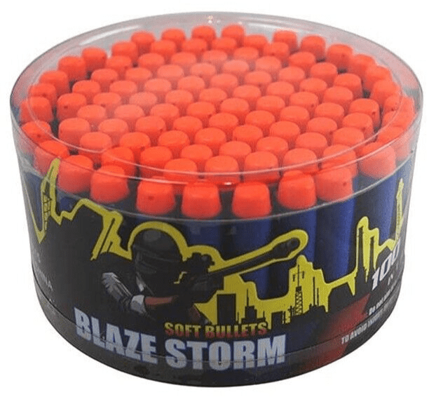 KIDS DART TOY GUN SOFT FOAM BULLETS Tub of 100 BOYS ARMY ROLE PLAY ...